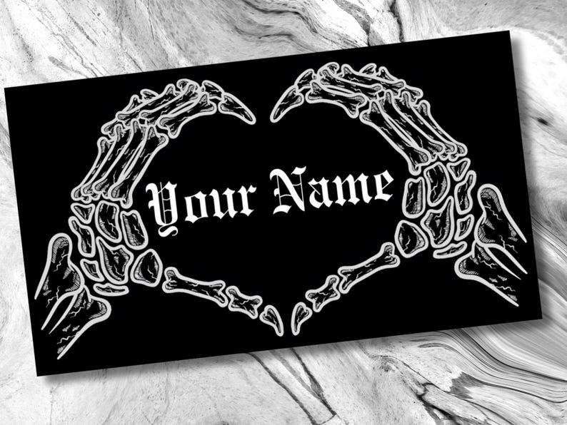 Skeleton Heart Business Card Template | Goth Dark Romantic, Editable ...