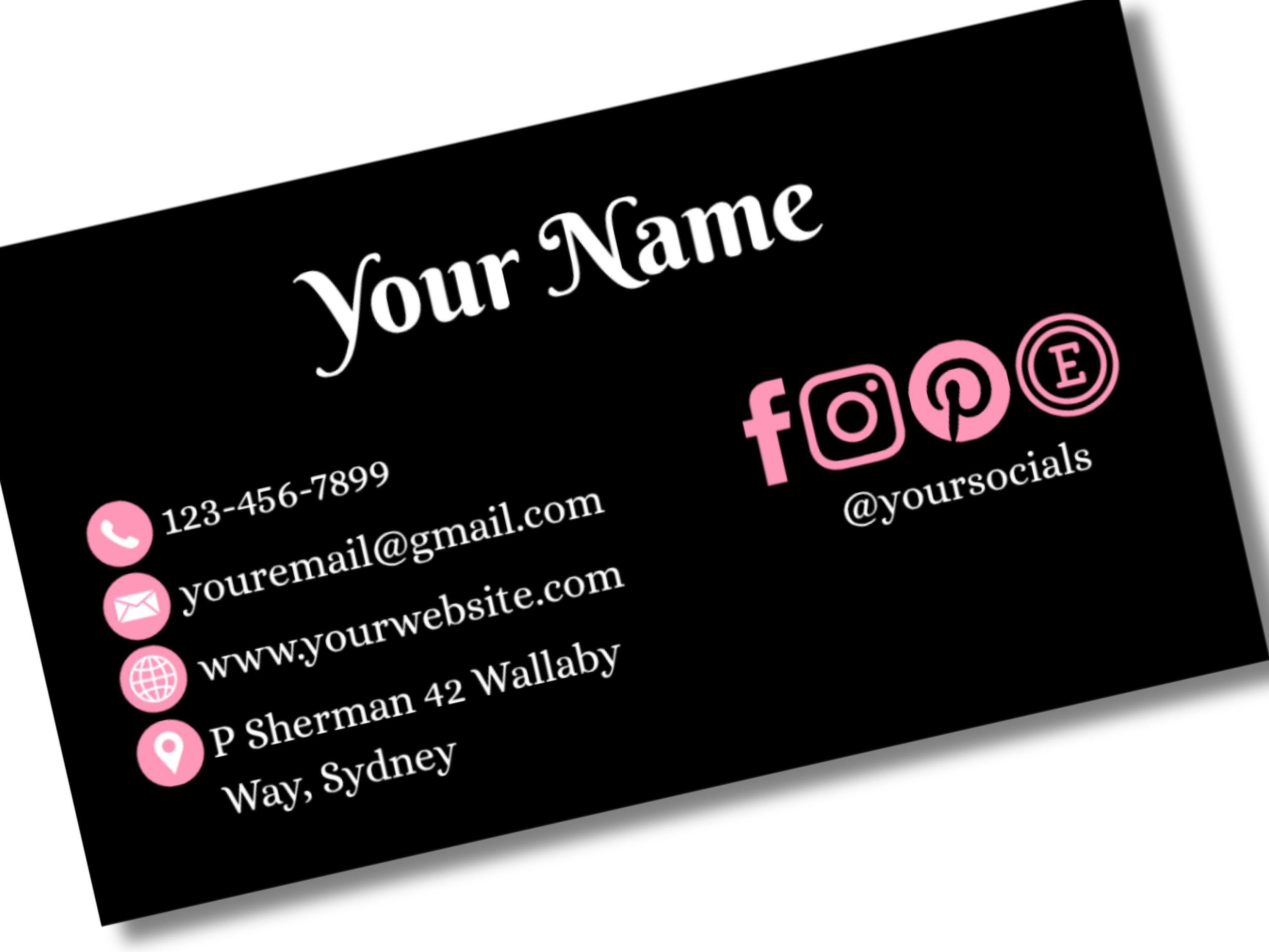Cute Goth Business Card Template | Pink Grim Reaper | Kawaii Gothic ...