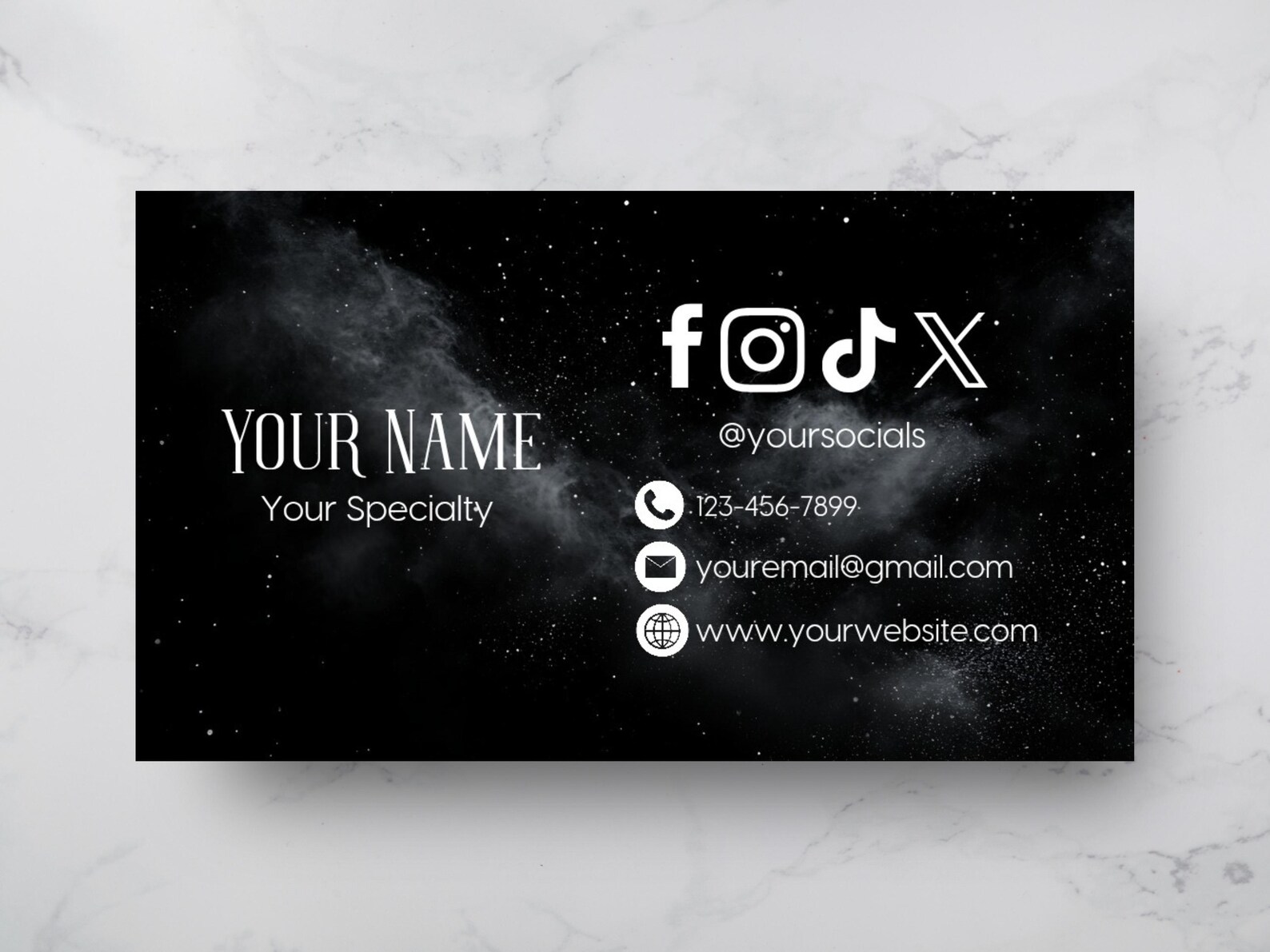 Celestial Death Moth Business Card Template | Editable Canva Design ...