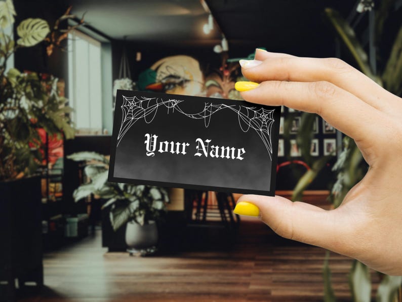Goth Spooky Business Card Template | Editable Canva Design | Instant ...