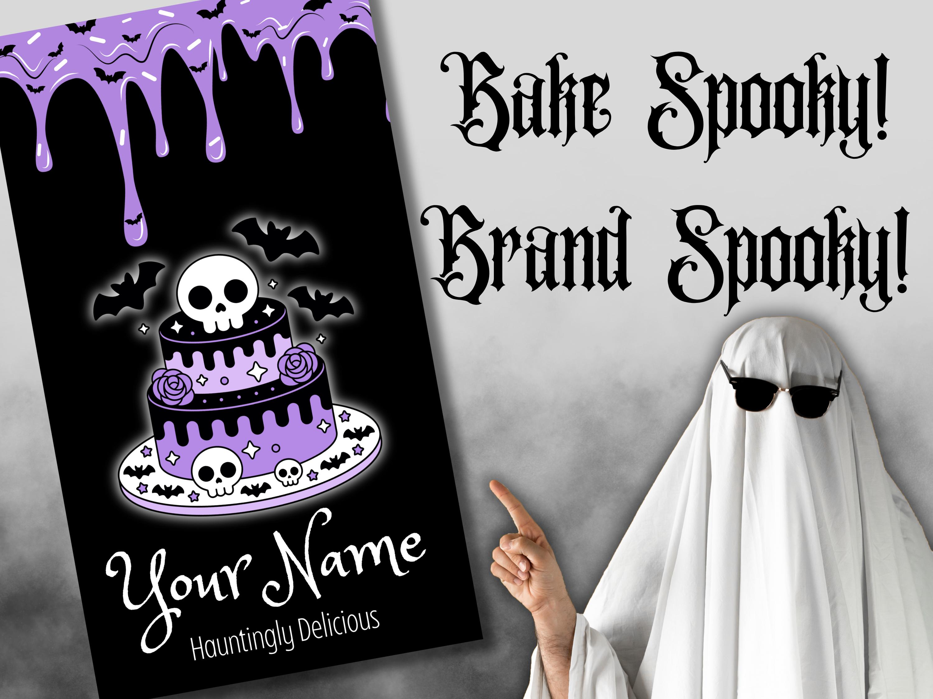 Goth Bakery Business Card Template | Purple Dripping Frosting & Bat ...