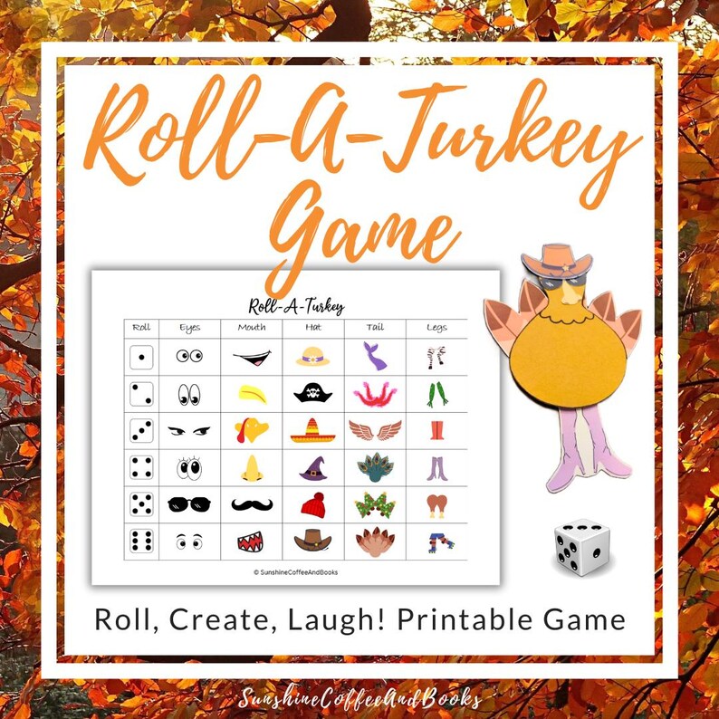 Roll-a-turkey Printable Game (instant PDF Download) - Etsy