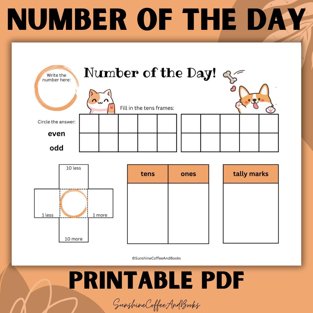 Daily Number Practice Printable | Math Warm-up Activity | Instant ...