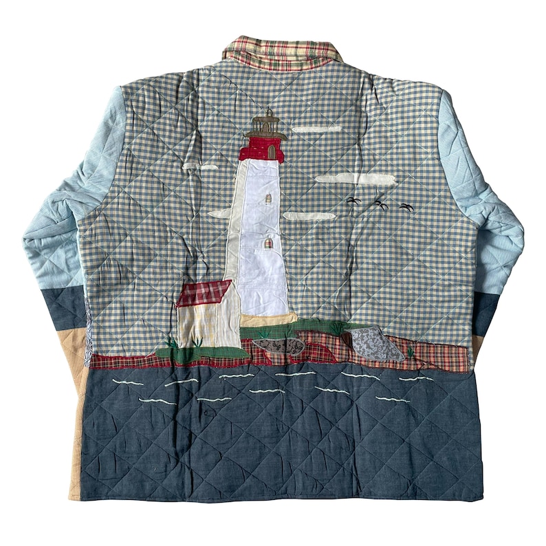 Lighthouse Reversible Quilted Cotton Jacket | Coastal Charm. Custom ...