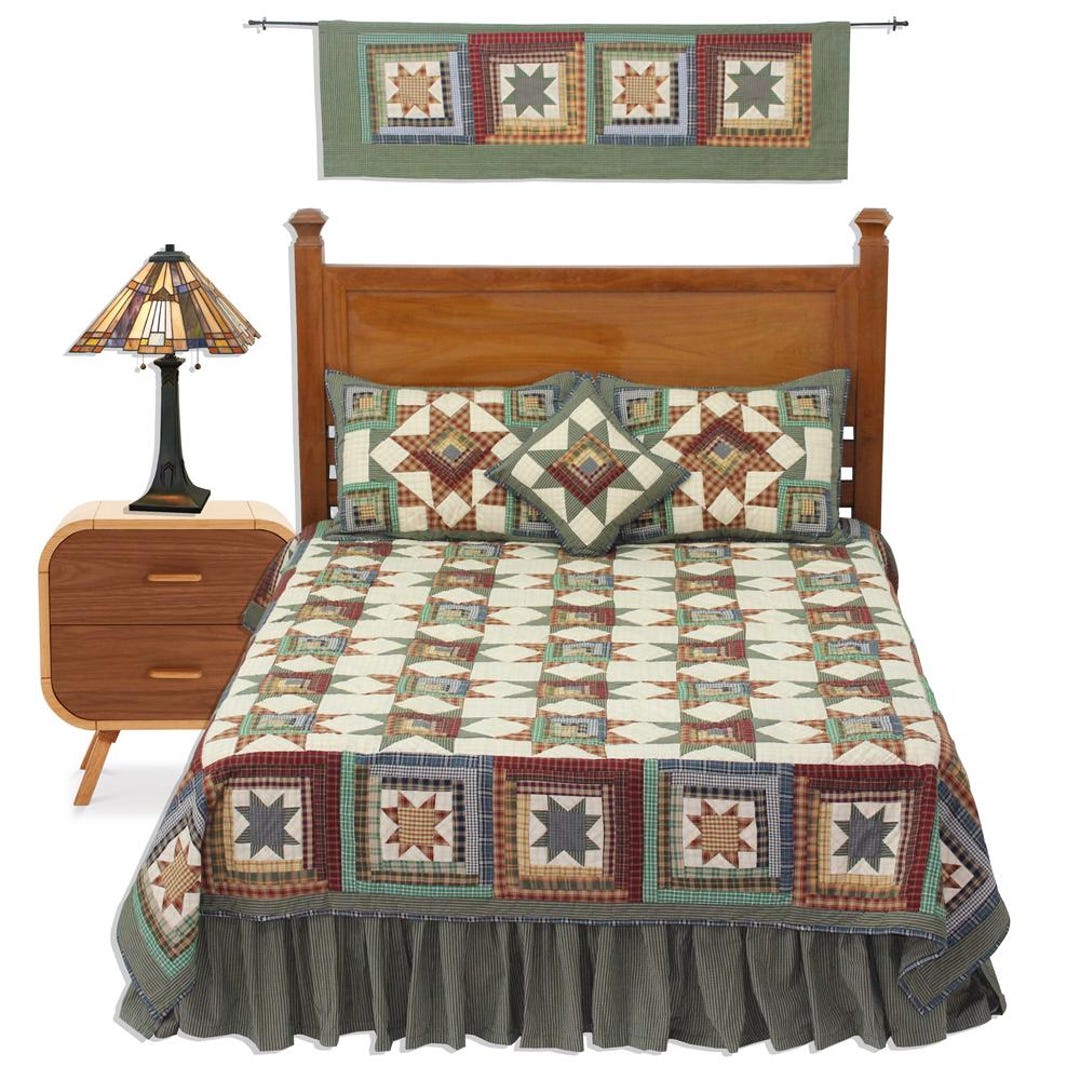 Handmade Rustic Star Quilt: Patchwork Cotton Bedding, Reversible ...