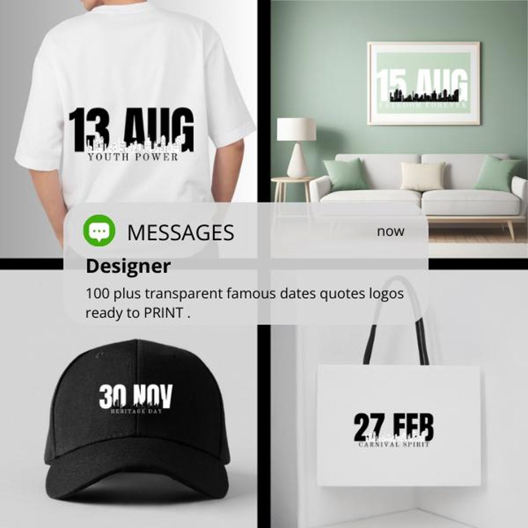 100 Famous Dates Logo PNG & SVG Bundle: Editable City Designs (digital ...