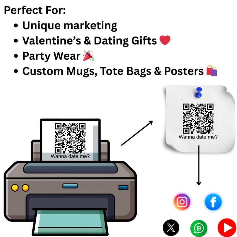 Customizable QR Code Design for Social Media, Website, Gifts (digital ...