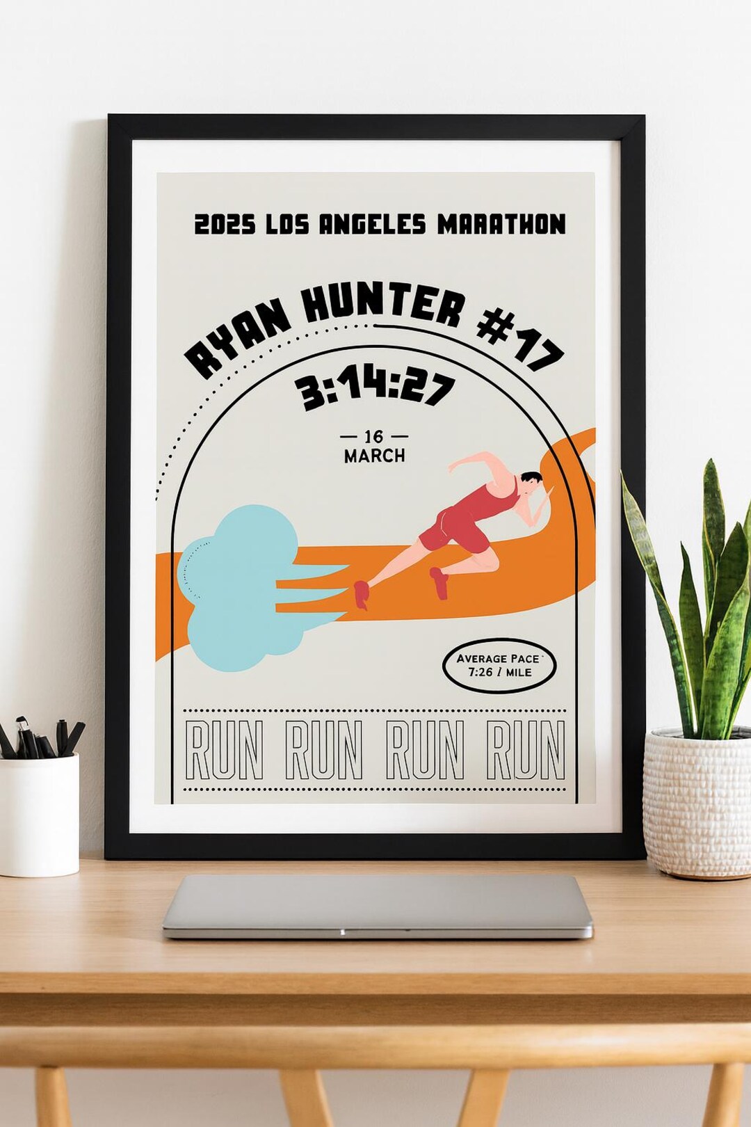 Personalized Marathon Finisher Poster | Custom Race Stats (digital ...