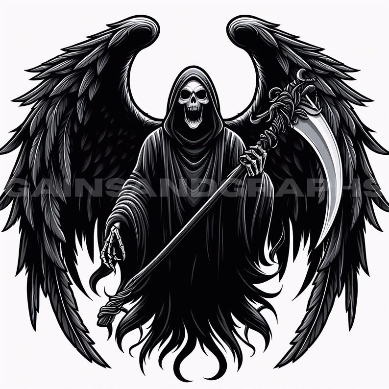 Ghostface Grim Reaper PNG Set: Halloween Angel Clipart (digital ...