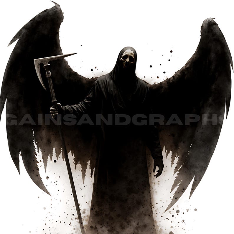 Ghostface Grim Reaper PNG Set: Halloween Angel Clipart (digital ...