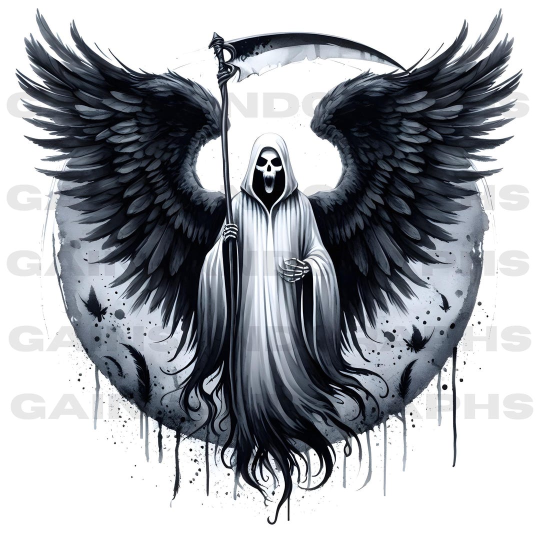 Ghostface Grim Reaper PNG Set: Halloween Angel Clipart (digital ...
