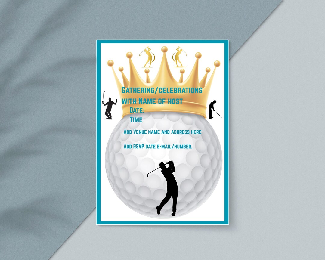 Editable Golf Party Invitation – Canva Template – Golf Tournament ...