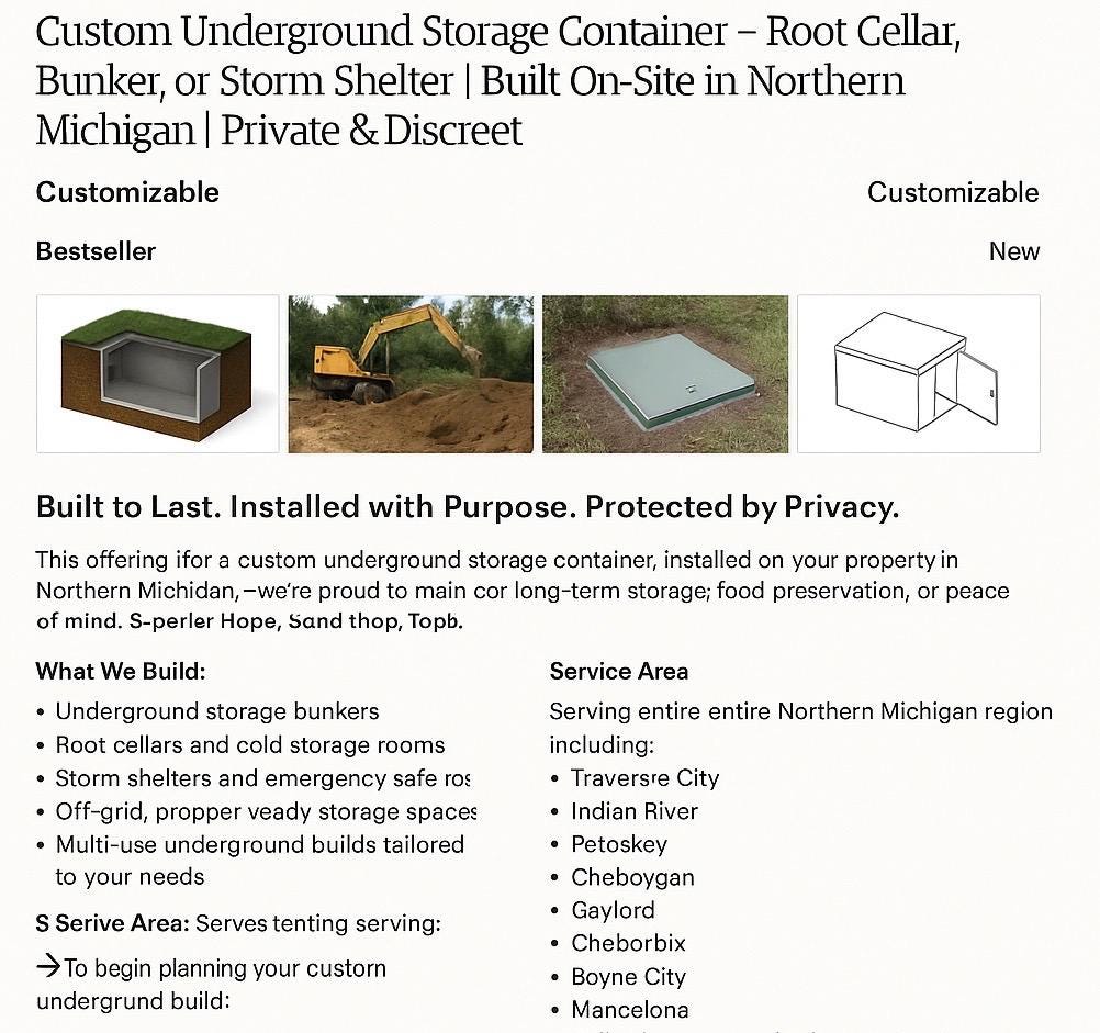 Custom Underground Storage Container – Root Cellar, Bunker, or Storm ...