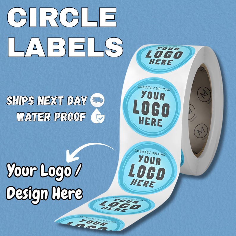 Custom Round Logo Stickers: Waterproof Labels for Product Packaging - Etsy