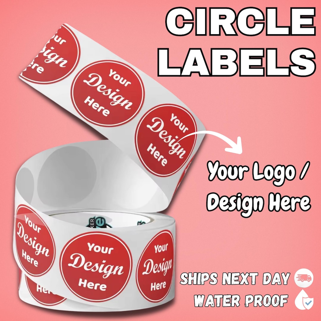 Custom Round Logo Stickers: Waterproof Labels for Product Packaging - Etsy