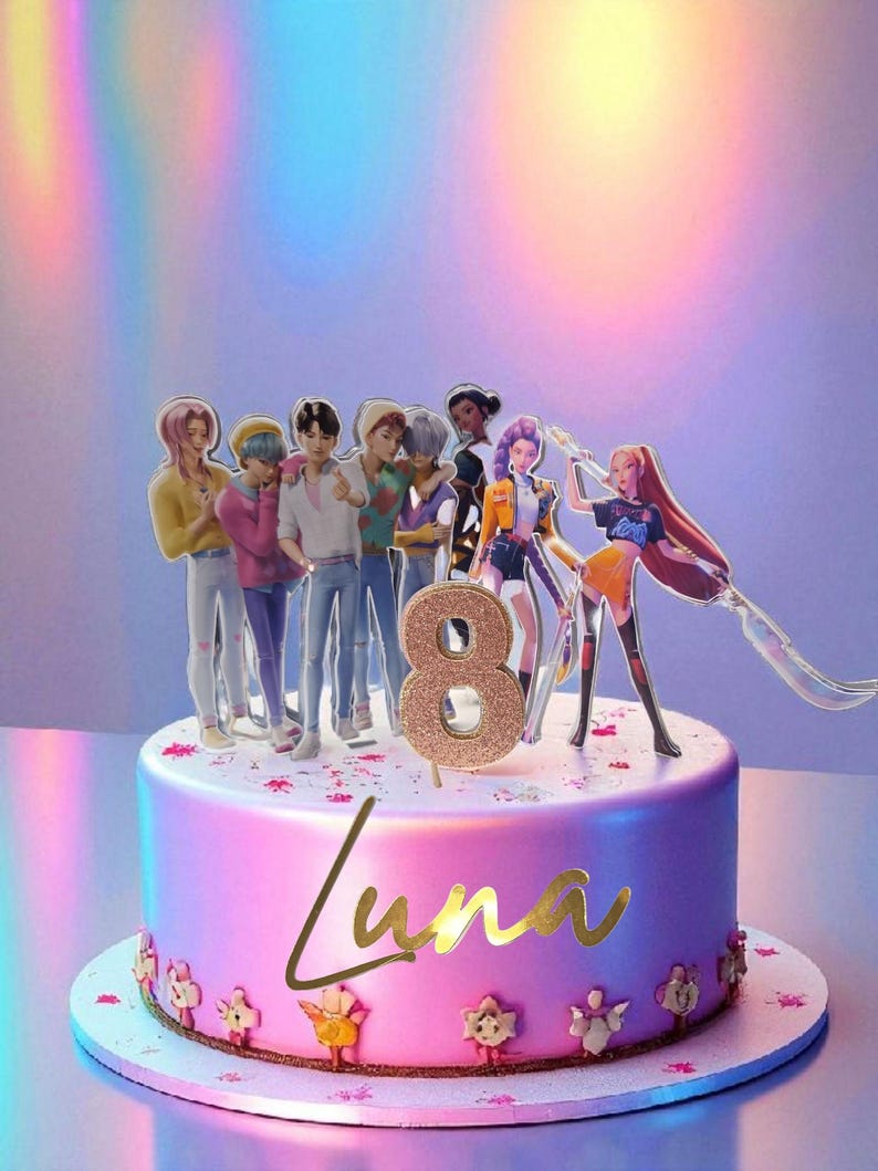 K-pop Huntrix Saja Boys Cake Topper – Characters Only | 3D Holographic ...