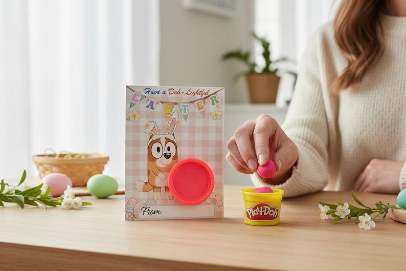 Easter Play Doh Card ,easter Classroom Favors for Kids,play Doh Easter ...