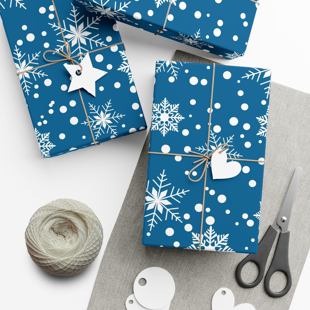 Festive Snowflake Gift Wrap Papers | Christmas, Holiday, Birthdays ...