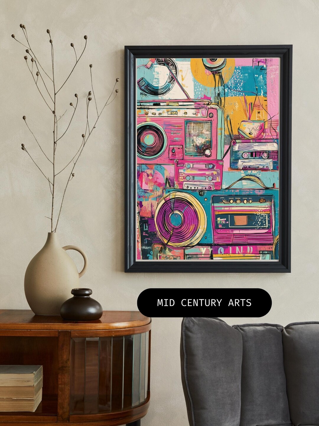 Retro Mixtape Art Print: Colorful Pop Art Collage (digital Download) - Etsy