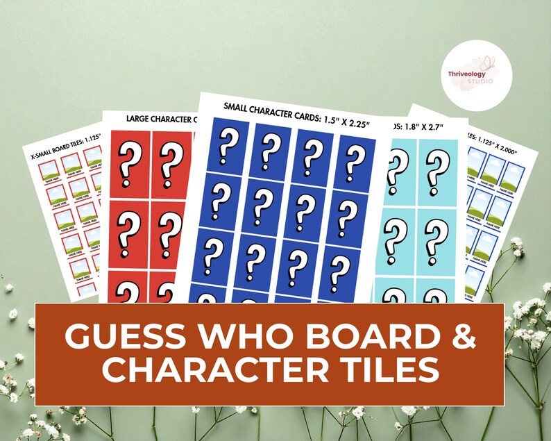 Guess Who Character and Board Tiles - Etsy