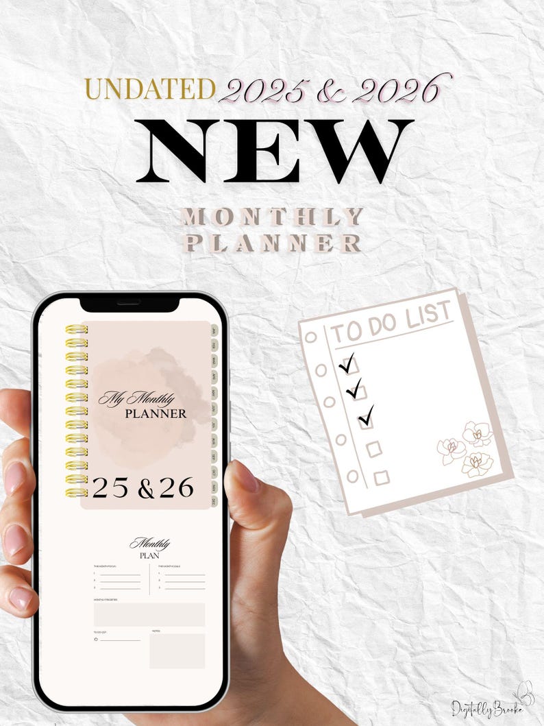 2026 Everyday Use Digital Planner Hyperlinked, Minimalist Design (PDF ...