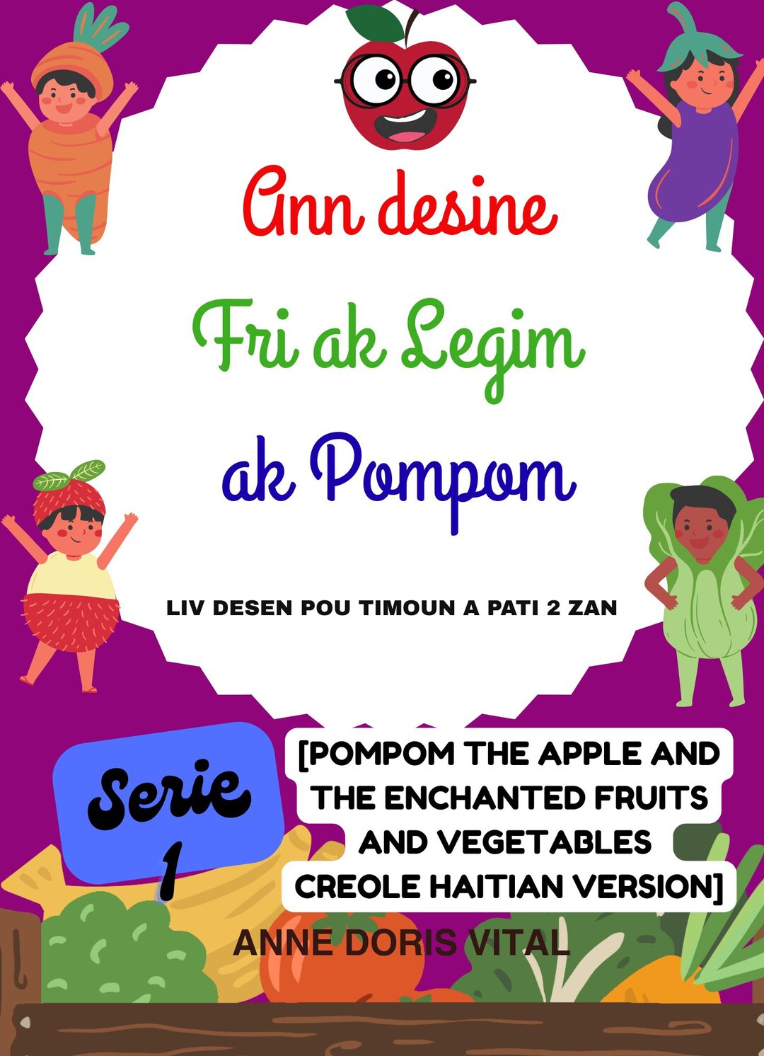 Haitian Creole Fruit & Vegetable Coloring Book for Kids (PDF Download ...