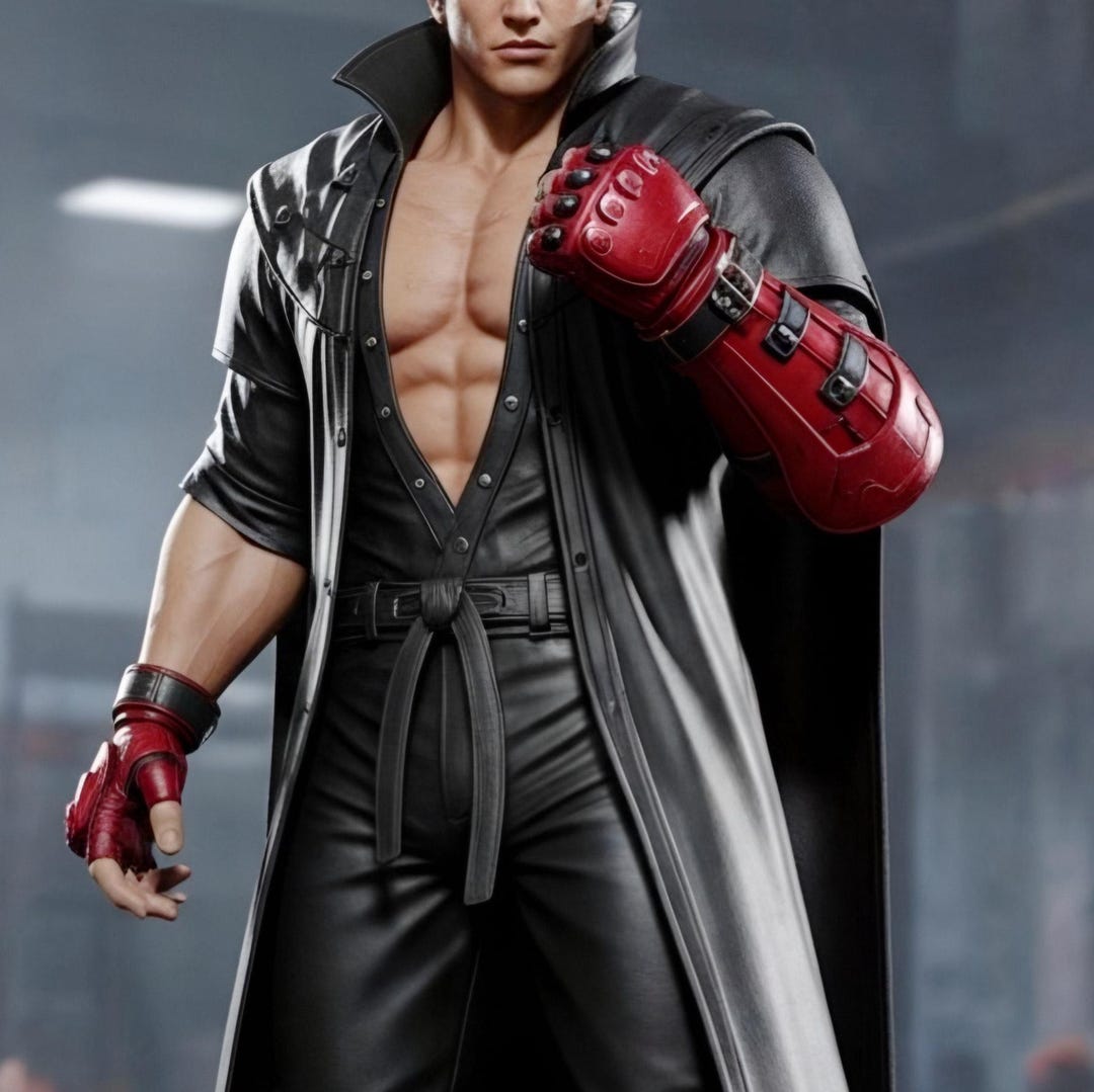 Handmade Leather Jin Tekken Cosplay Costume: Assassin Coat, Red ...