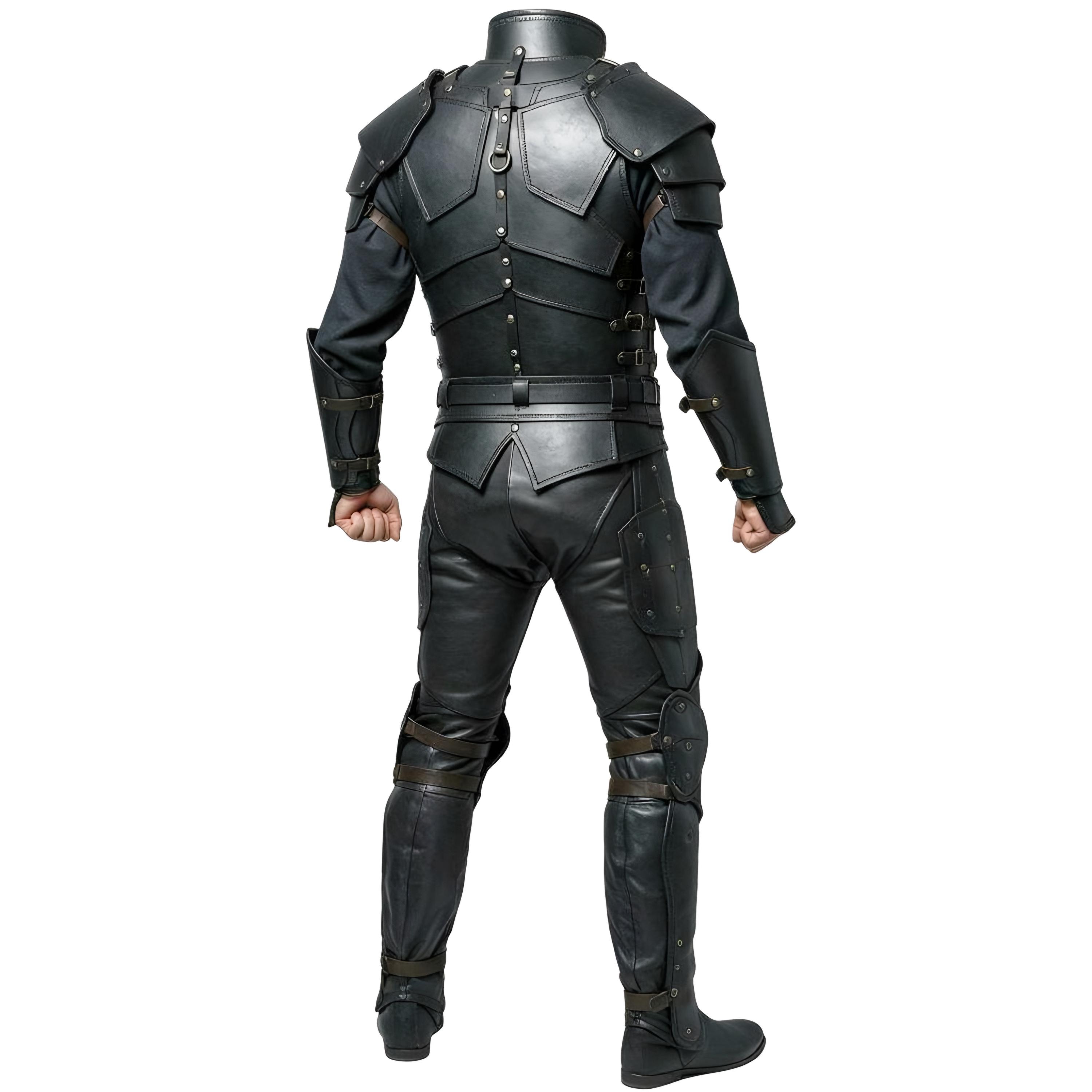 Men's Black Leather Armor Set: Medieval Chestplate & Gauntlets - Etsy