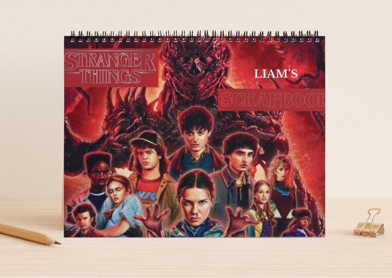Stranger Things Themed Personalised Scrapbook | Handmade | Wiro Bound ...