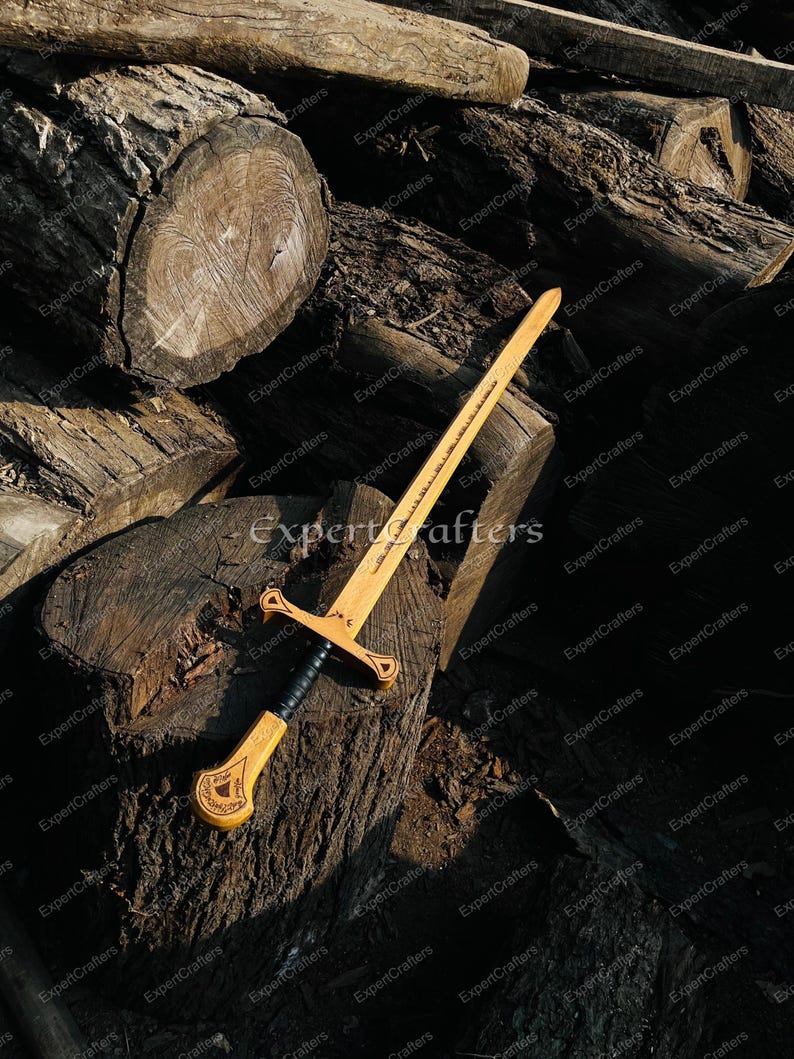 Custom Handmade Wooden Medieval Training Sword | Narsil Cosplay Replica ...