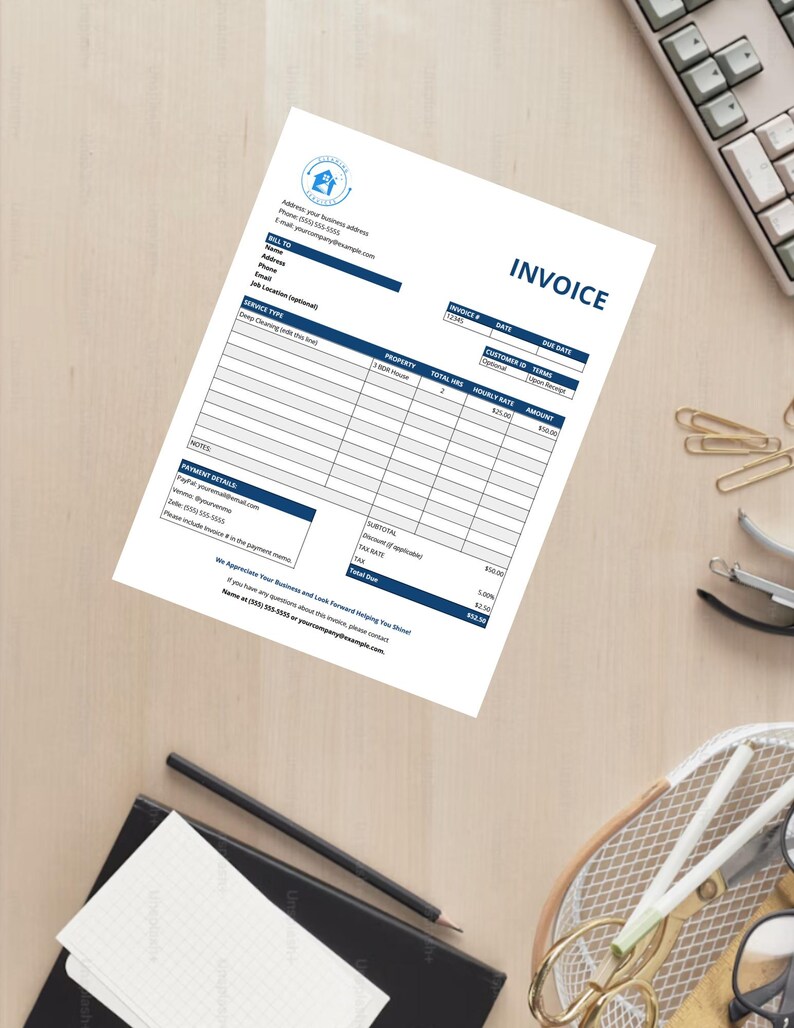 BUNDLE – Cleaning Invoice Template + Job Tracker | Google Sheets ...