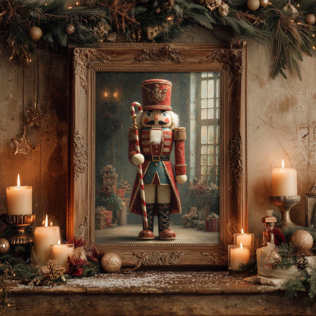 Vintage Nutcracker Christmas Printable Wall Art | Holiday Home Decor ...