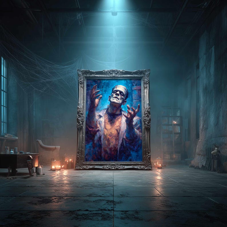 Frankenstein Monster Gothic Horror Art: Tragic Expression (digital ...