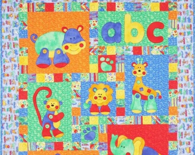 Alphabet Jungle Quilt Pattern Designed by Kids Quilts Price Includes ...