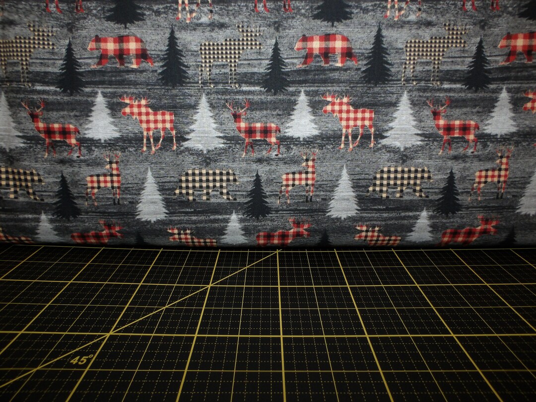 Benartex. Rustic Journey. Plaid Woodland Animals Grey - Etsy