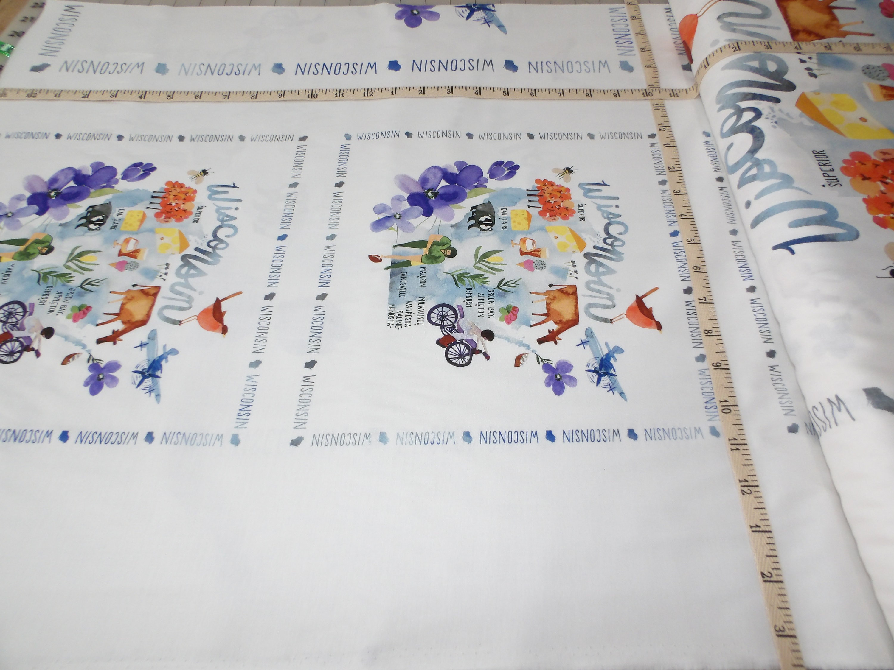 Windham Fabrics. State Cottons. Wisconsin Panel DIGITALLY PRINTED 2/3 ...
