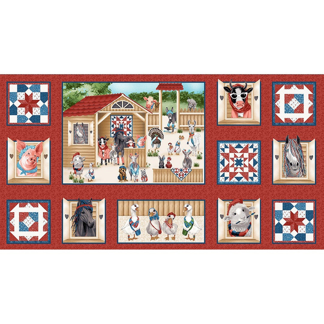 Blank Quilting. Dressed up on the Farm. Farm Panel 2/3 Yd - Etsy