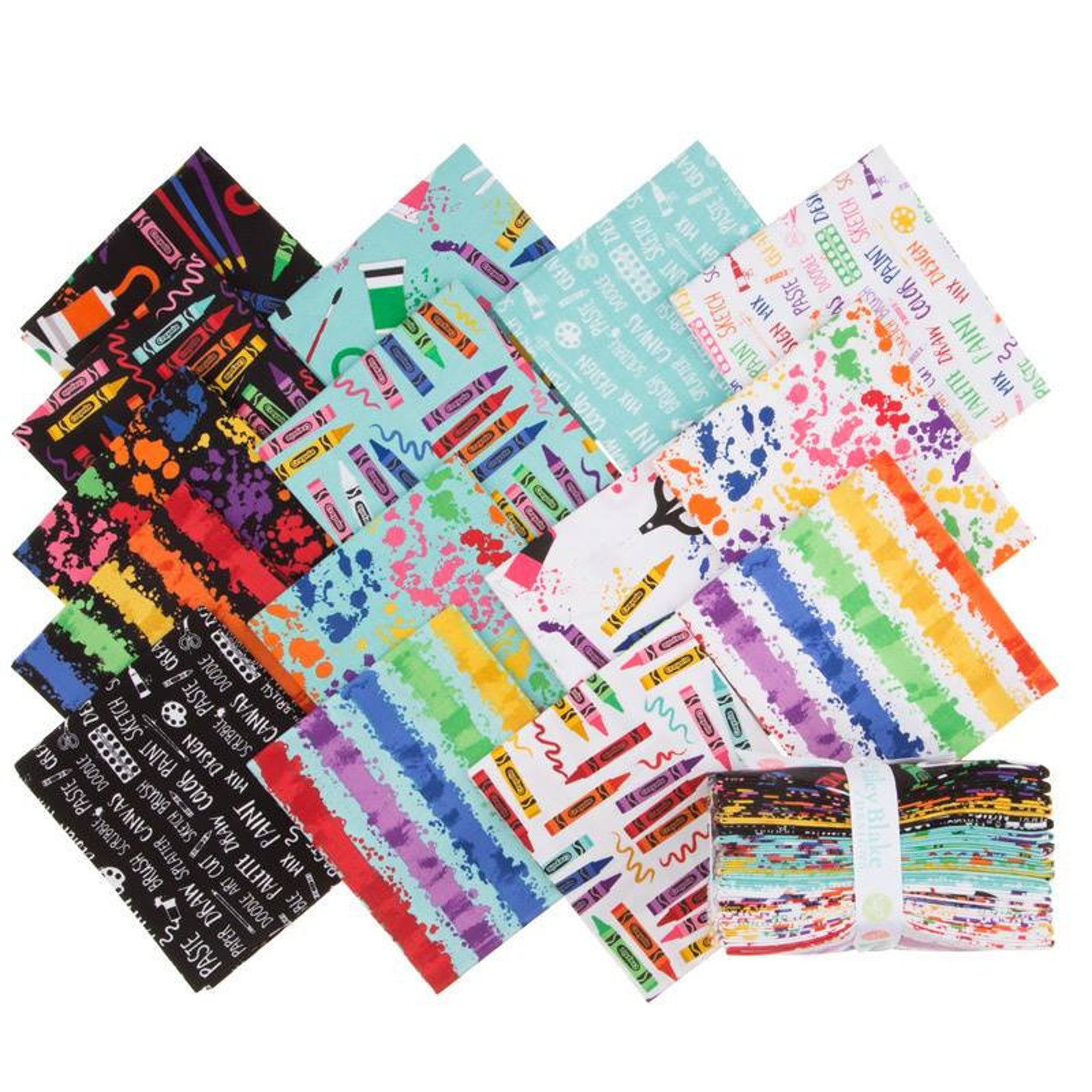 Riley Blake. Crayola Art Box Jelly Roll - 40 Strips 2.5 Inches by 44 ...