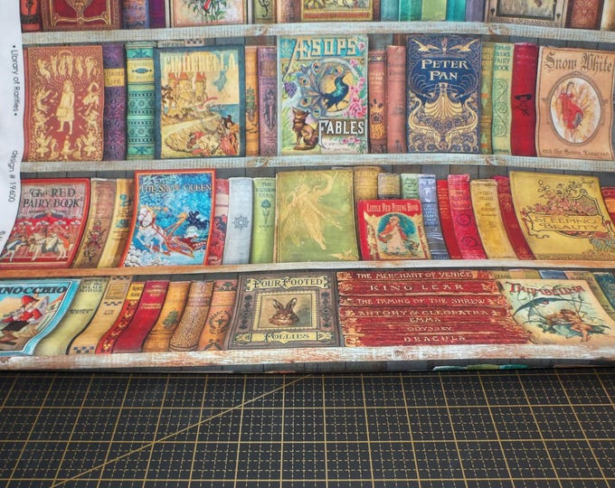 Vintage Library Fabric - Antique Books English Authors by ...