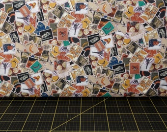 Colorful Stamp Collection Fabric Hawaiian Postage Stamps, Life-sized on ...