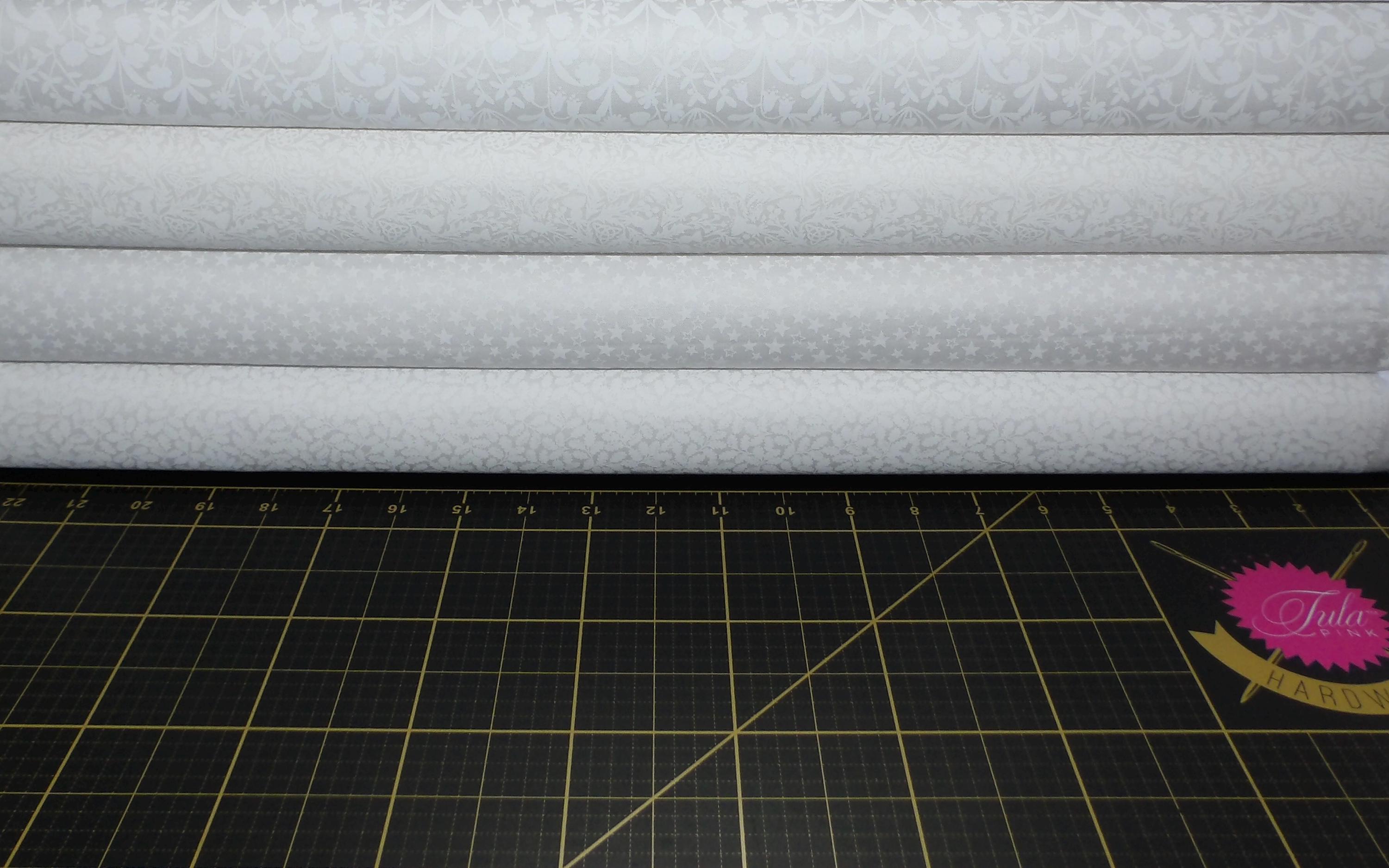Tiny Tonals White 2025 Fat Quarter Bundle - 4 Piece Lewis & Irene Tonal ...