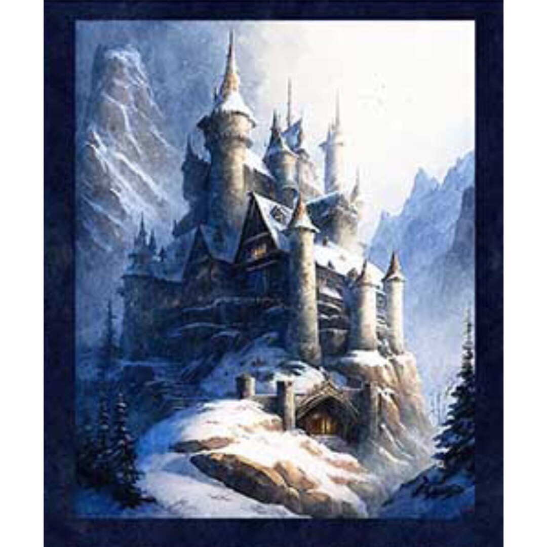 QT Fabrics. Wizards and Warriors. Castle Panel Full Yard Navy ...