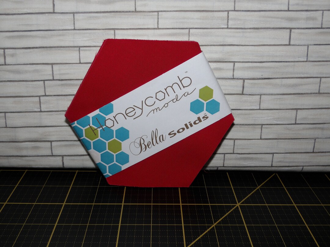Moda. Bella Solids Honey Comb White Hexi 6 Inch Solid Red Hexagon ...