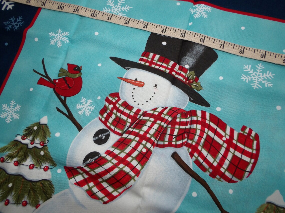 Snow Much Fun. Snowman Panel Cotton Fabric Panel 2/3 Yard - Etsy