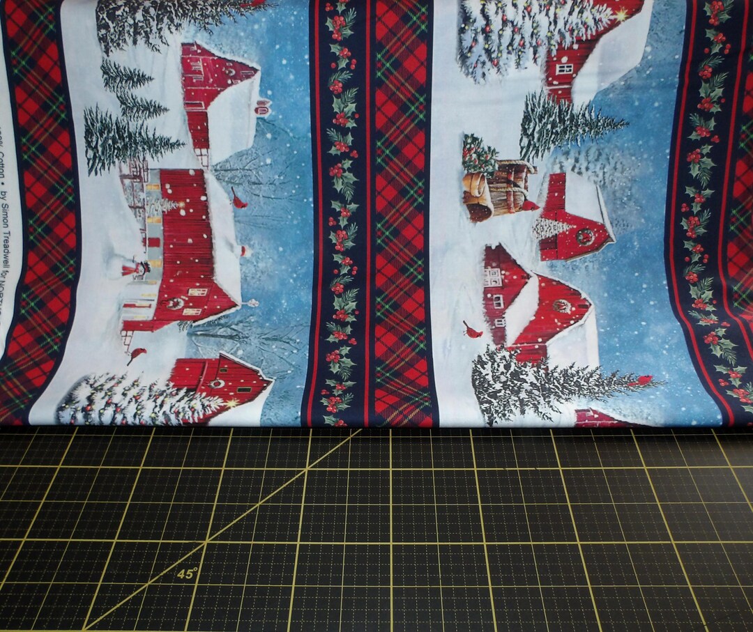 Northcott. Farmstead Friends. Border Stripe Red/multi DIGITAL PRINT - Etsy