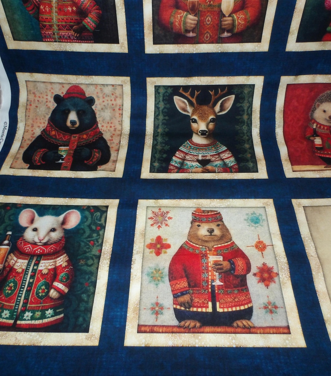 QT Fabrics. Christmas Party Animals. Party Animal Picture Patch Panel ...