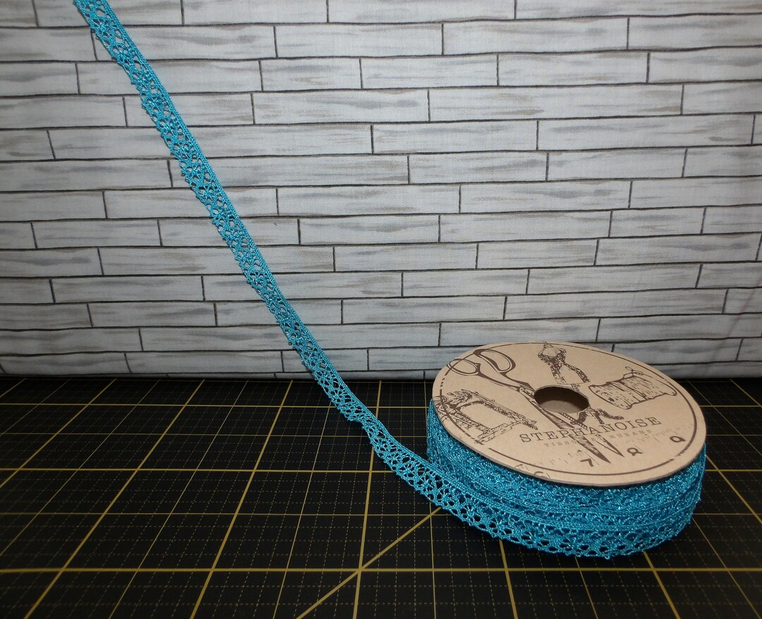 Braided Polyester Lace, 1/2 Inch - Turquoise (7626-120) - NON STRETCH ...