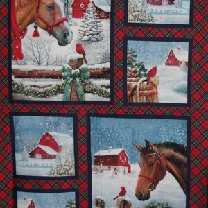 Northcott. Farmstead Friends. Horse Panel 28.5 Inch Red/multi DIGITAL ...
