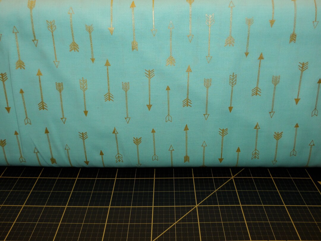 Michael Miller. Arrow Flight. Arrows in Seafoam Metallic - Out of Print ...