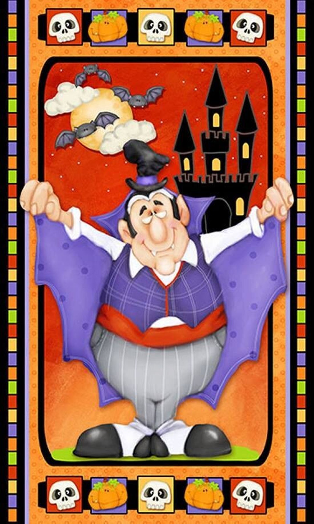 Henry Glass. the Count Panel 2/3 Yd - Kids Halloween Quilt Panel - Etsy